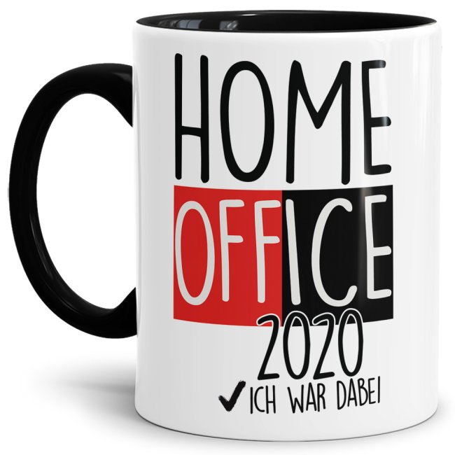 Tasse in Schwarz - Home Office 2020 - ich war dabei | Tassendruck, 11,95