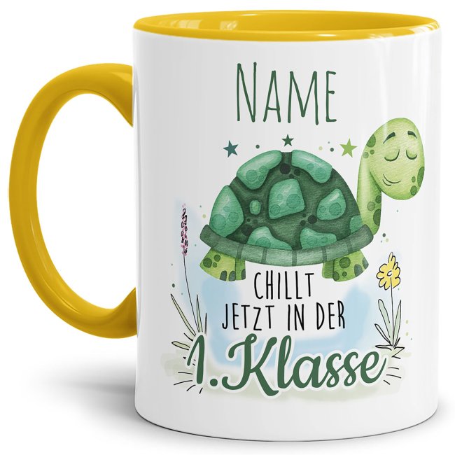 Tasse mit Name - Chillt jetzt in der 1. Klasse - zur Einschulung - Ge, 12,95