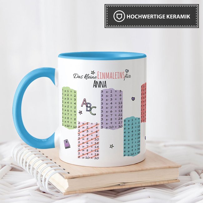 Tasse zur Einschulung - Das kleine Einmaleins - mit Name | TASSENDRUC, 12,95