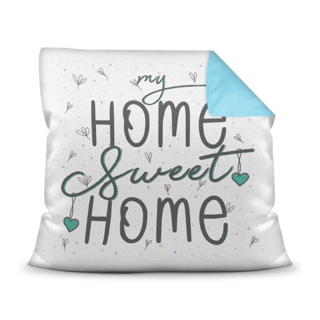 Kissen mit Spruch - My Home sweet Home - Hellblau | TASSENDRUCK, 16,95