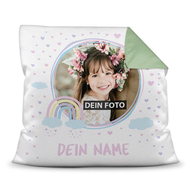 Kinderkissen - Fotocollage Regenbogen - Grün | Tassendruck, 17,95