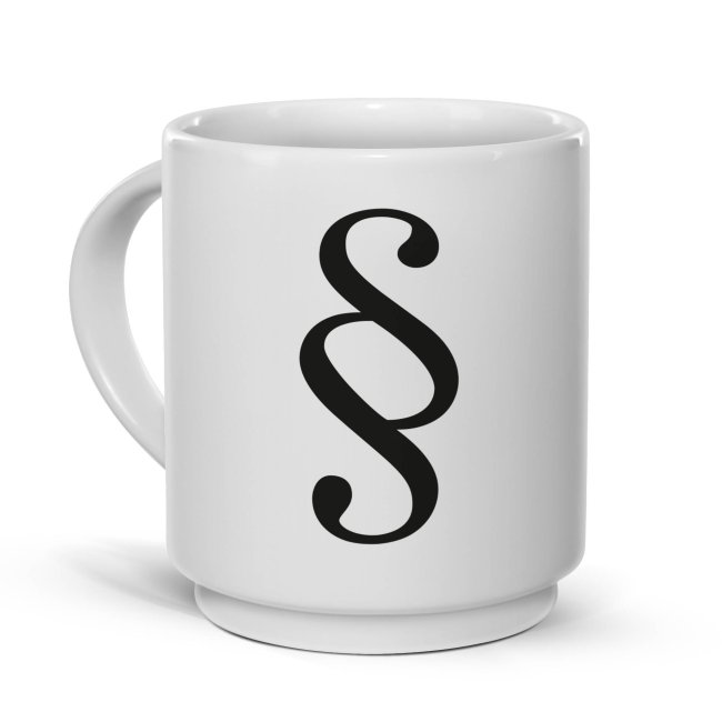 Stapel-Tasse mit Buchstabe - Paragraf - Klassisch | TASSENDRUCK, 11,95