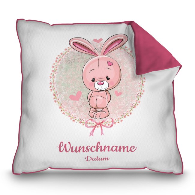 Kinderkissen - Häschen - mit Name und Datum personalisierbar, 16,95