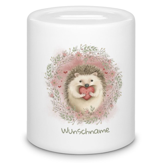 Spardose für Kinder - Personalisiertes Geschenk - mit Name - Igel | T ...