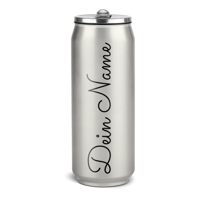 Trinkflasche Cola-Dose - mit Name gestalten, Grau metallic | Tassendr ...