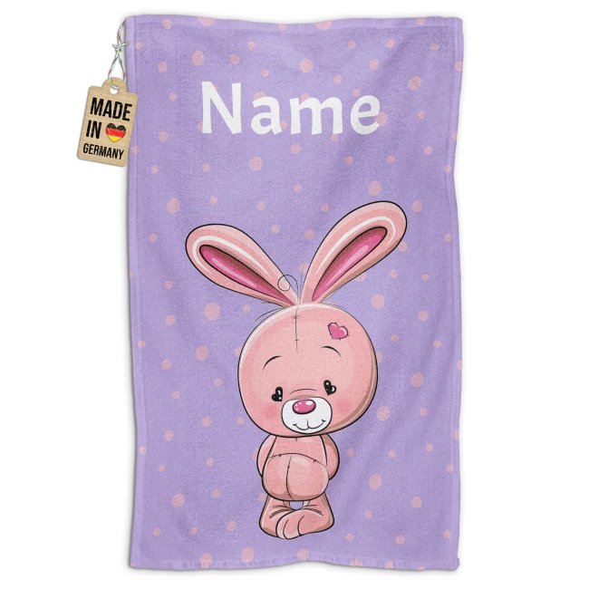 Kleines Handtuch für Kinder - Hase - mit Name bedrucken | Tassendruck ...
