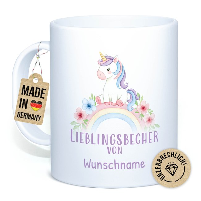 Tasse für Kinder - Einhorn Mädchen - mit Name | Tassendruck, 13,95