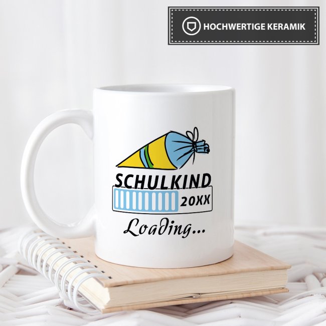 Tasse zur Einschulung - Schulkind Loading.... Weiss | TASSENDRUCK, 10,95