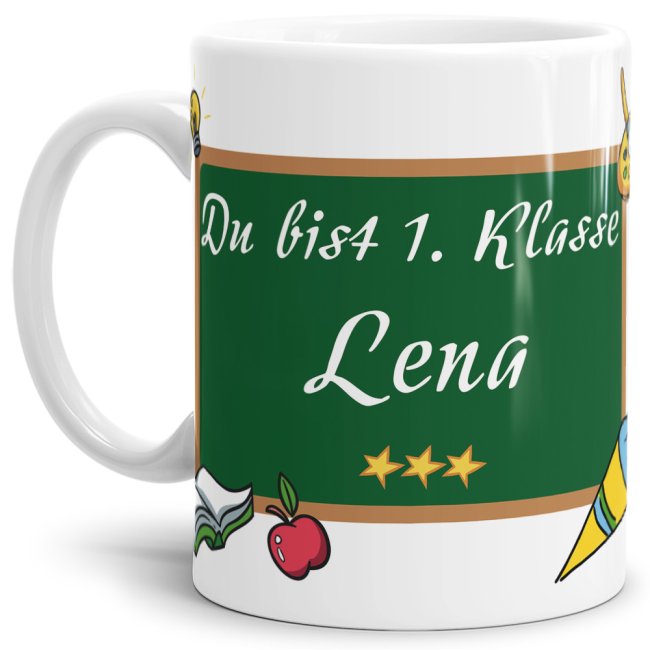 Tasse zur Einschulung - Du bist 1. Klasse Weiss | TASSENDRUCK, 10,95