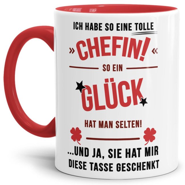 Tasse - Ich hab eine so tolle Chefin - Rot | TASSENDRUCK, 11,95