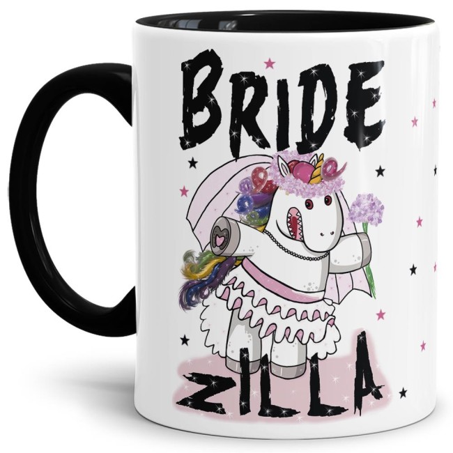 Einhorn-Tasse Bride-Zilla Schwarz, 11,95
