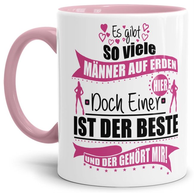 Tasse Ein Mann ist der beste, Meiner! Rosa, 10,95