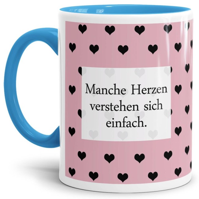 Liebes Tasse Herzen verstehen sich einfach Rosa Hellblau, 10,95