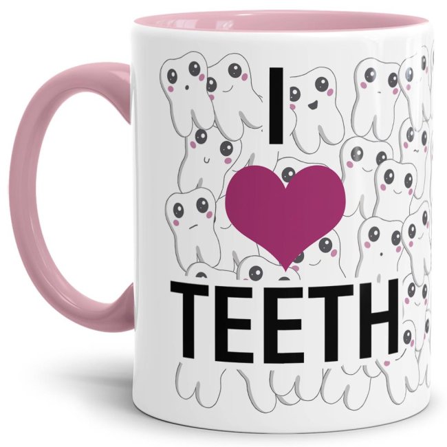 Zahnarzt Tasse - I Love Teeth - Rosa | TASSENDRUCK, 11,95