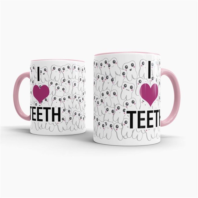 Zahnarzt Tasse - I Love Teeth - Rosa | TASSENDRUCK, 11,95