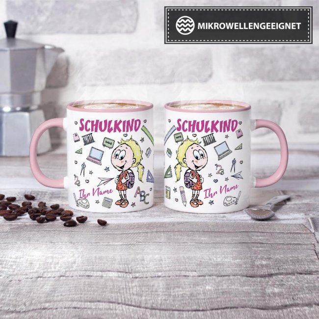 Tasse zur Einschulung - Schulkind Mädchen - Name Rosa | TASSENDRUCK, 11,95