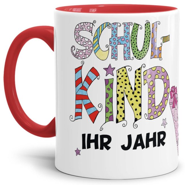 Tasse zur Einschulung - Einschulung -Ihr Jahr- Mädchen Rot | TASSENDR, 11,95
