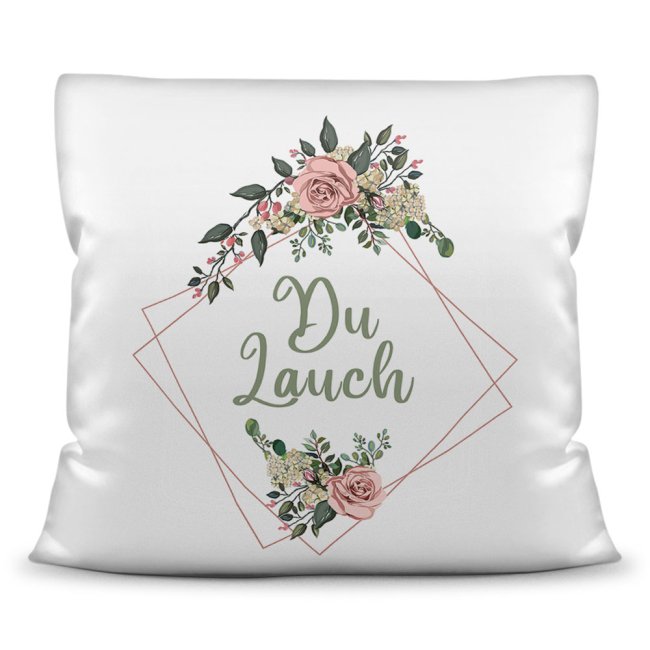 Blumen-Kissen mit Beleidigung - Du Lauch - Kissen Weiß, 15,95