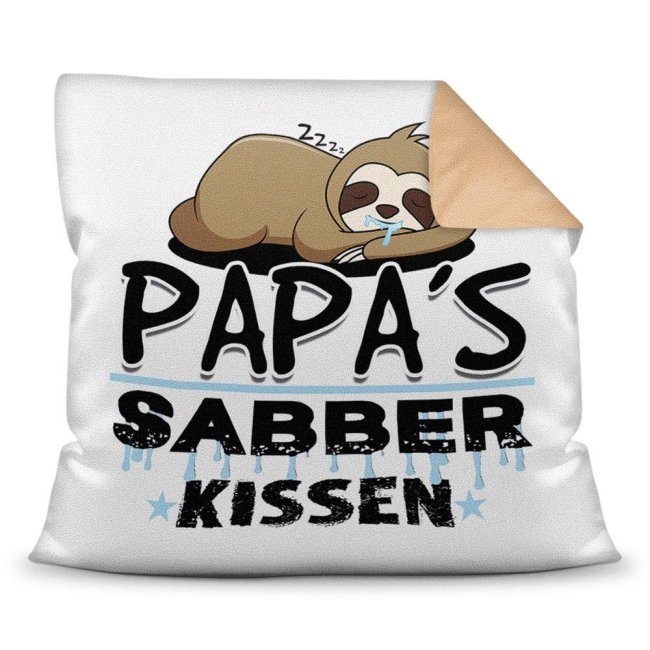 Kuschel-Kissen mit Spruch für Papa - Papas Sabber-Kissen - Farbkissen ...
