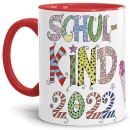 Tasse zur Einschulung mit Spruch - Schulkind 2022 Mädchen - Rot | TAS, 11,95