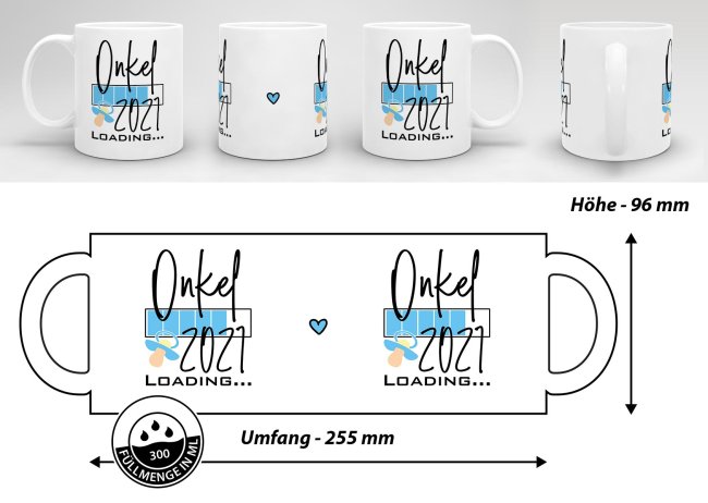 Tasse Loading - Du wirst Onkel 2021 - Weiß | TASSENDRUCK, 10,95